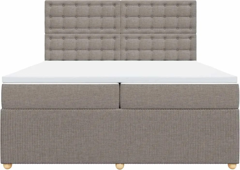 Box spring postel s matrací taupe 200x200 cm textil 3294481