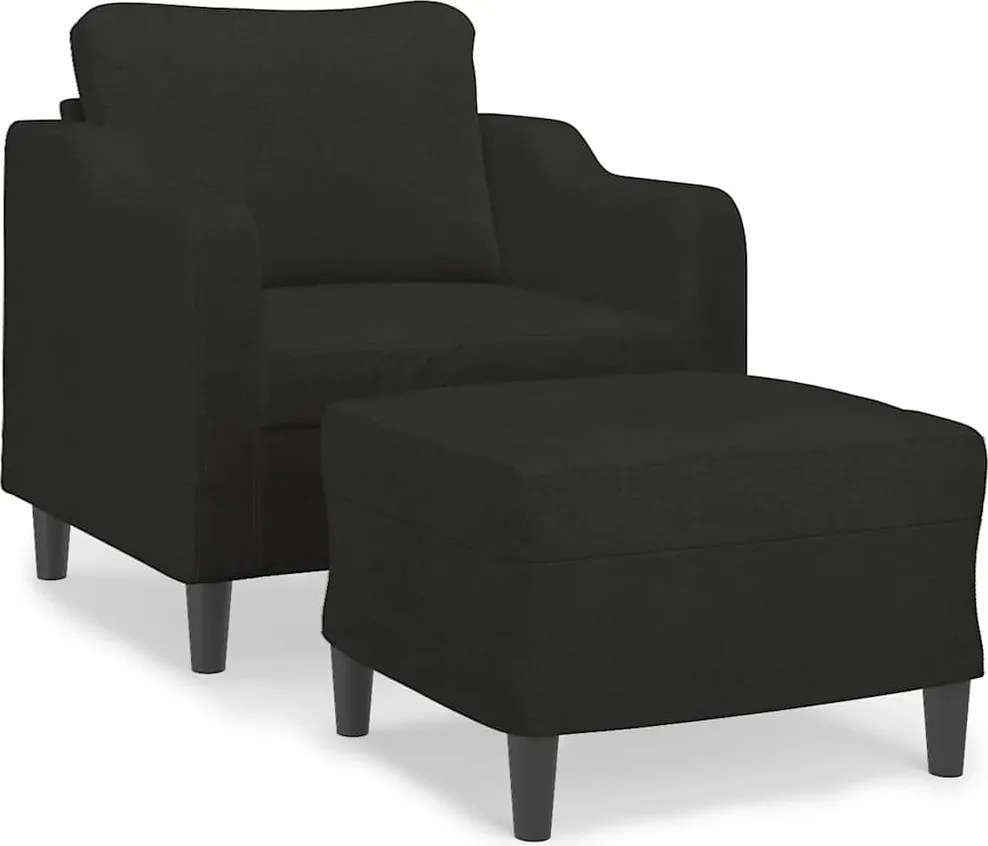 Křeslo s podnožkou černé 60 cm textil 3201131