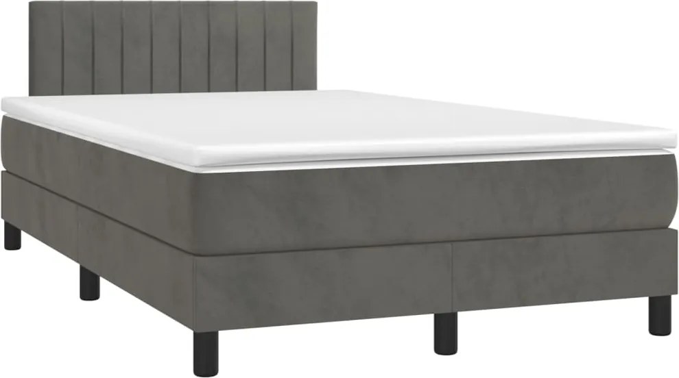 Box spring postel s matrací tmavě šedá 120 x 200 cm samet 3141414