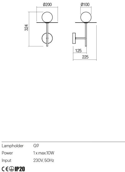 Redo Nástěnná lampa Plato Barva: Zlatá