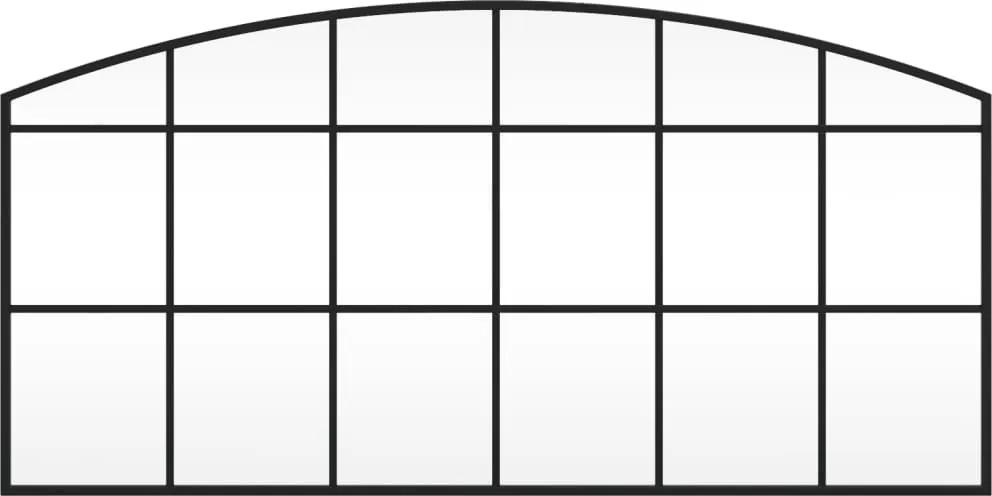 vidaXL Nástěnné zrcadlo černé 100 x 50 cm oblouk železo [358638]