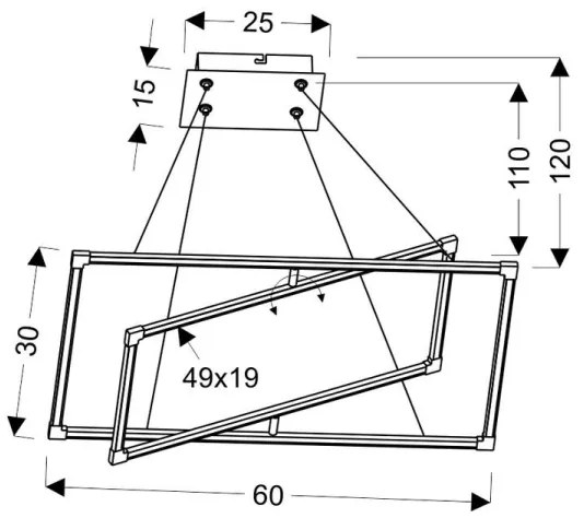 LED Lustr na lanku KSEROS LED/35W/230V