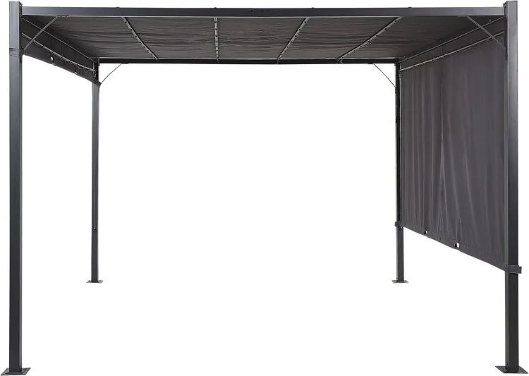 Zahradní pergola s LED solárním osvětlením BestBerg BBGG-51 / 300 x 400 x 215 cm / šedá