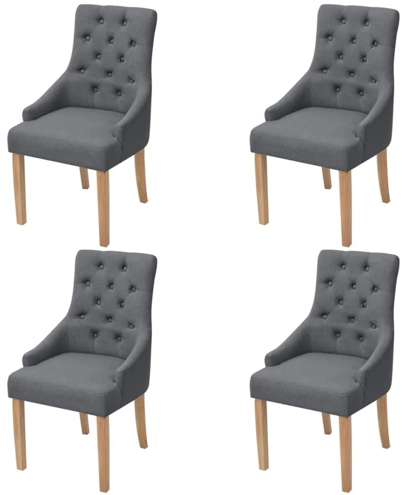 Jídelní židle 4 ks tmavě šedé textil 274423