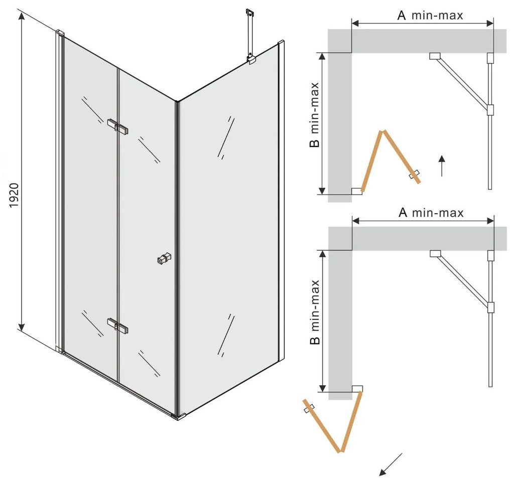 Sprchový kout MEXEN LIMA - 70x90 cm