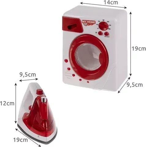 Sada domácích spotřebičů – žehlička, pračka, vysavač