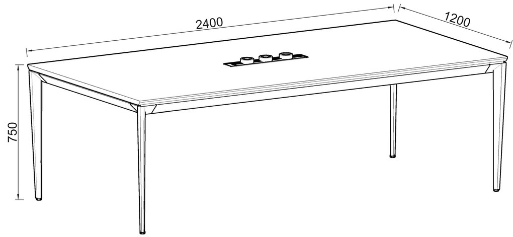 Jednací stůl Houseland Profit Meet 01 se 3 zásuvkami 240 cm dub přírodní