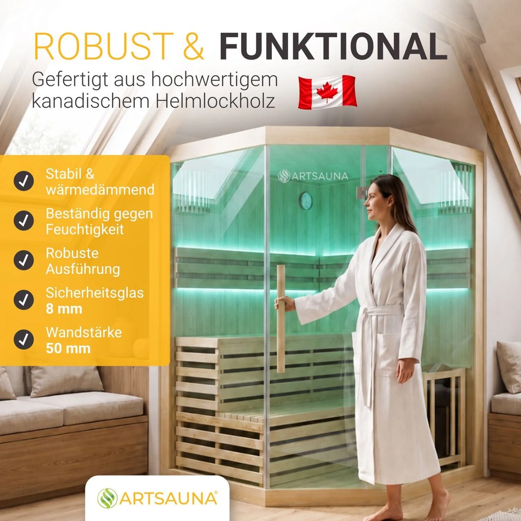 Artsauna Finská sauna Espoo 150 Premium pro 3 osoby