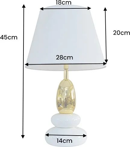 Designová stolní lampa Kaloosh 45 cm bílá