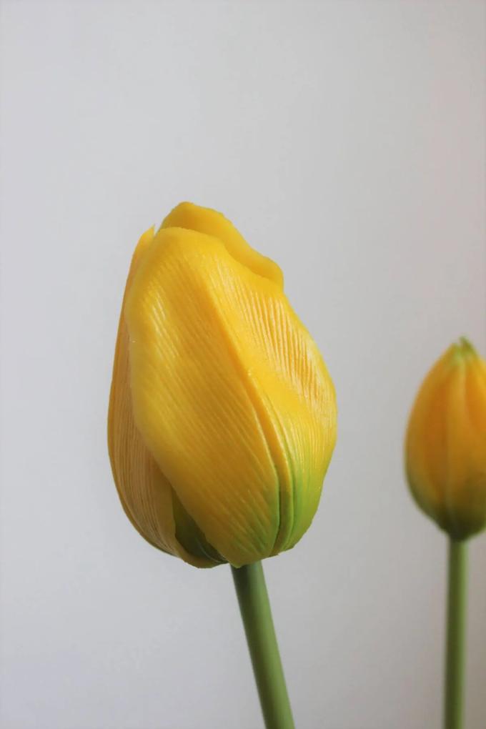 Žlutá umělá kytice tulipánů 46 cm