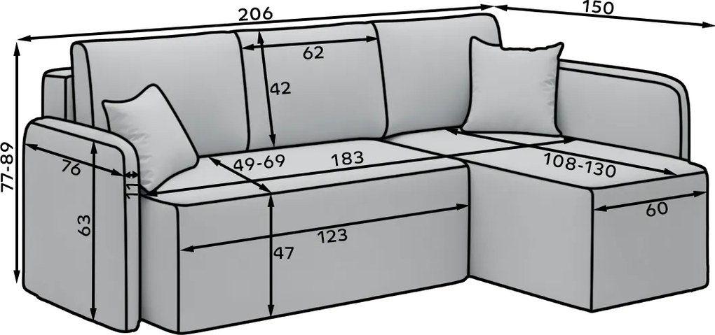 Béžová rohová sedací souprava HADSON Varianta: Levý roh