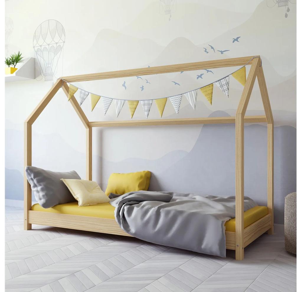 BabyBeds Dětská postel domeček BELLA Velikost postele: 200x90 cm Borovice
