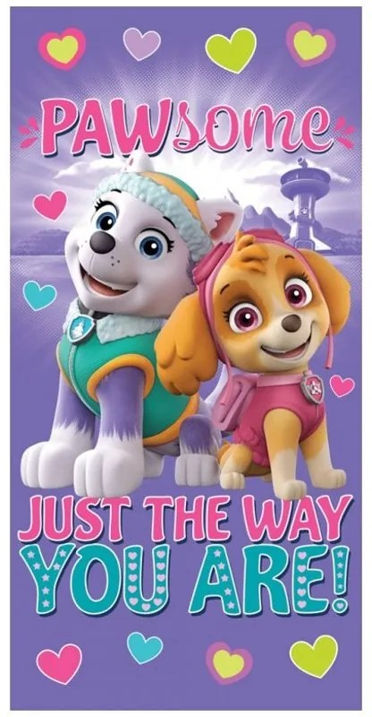 Carbotex · Dětská / dívčí plážová osuška Tlapková patrola - Paw Patrol - Skye &amp; Everest - 100% bavlna - 70 x 140 cm