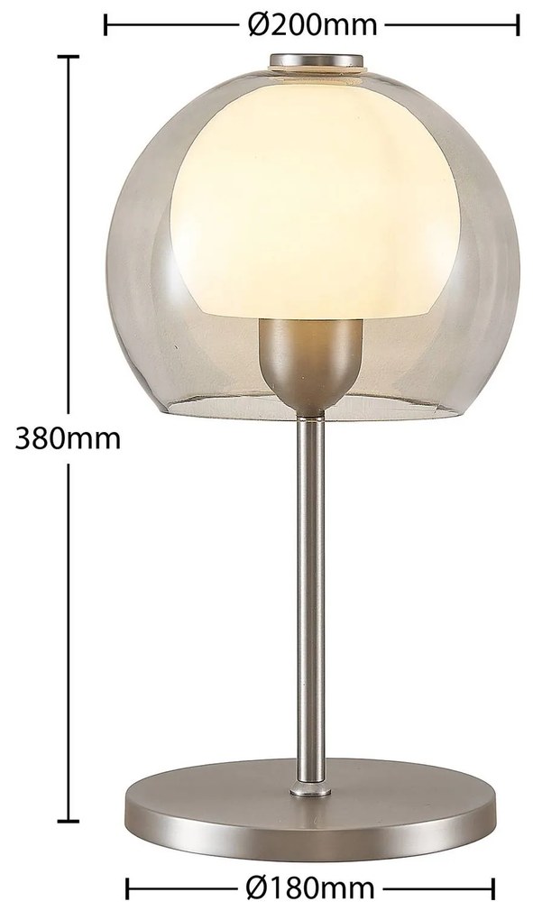 Lucande Kaiya stolní lampa se skleněným stínidlem