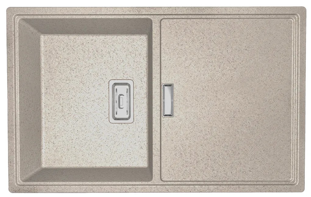 Laveo Tonga, 1-komorový granitový dřez 800x500x190 mm, béžová, LAV-SPT_411Y