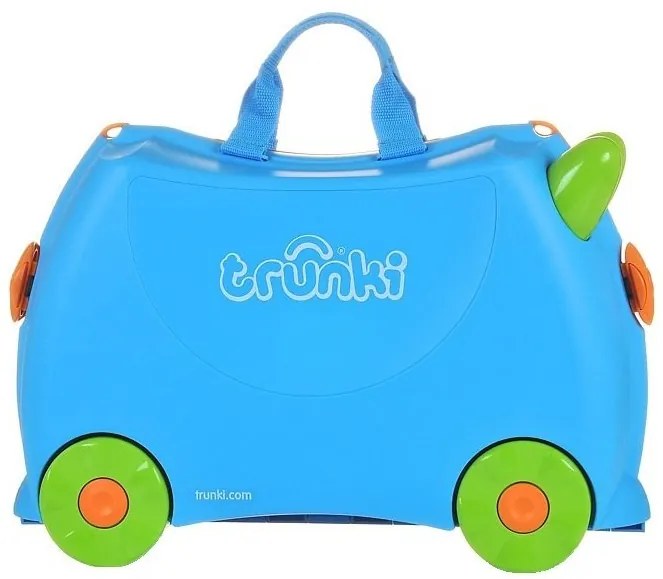 Trunki Dětský cestovní kufr odrážedlo zvířátka modrá