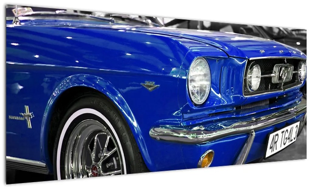 Modré auto - obraz (100x40cm)