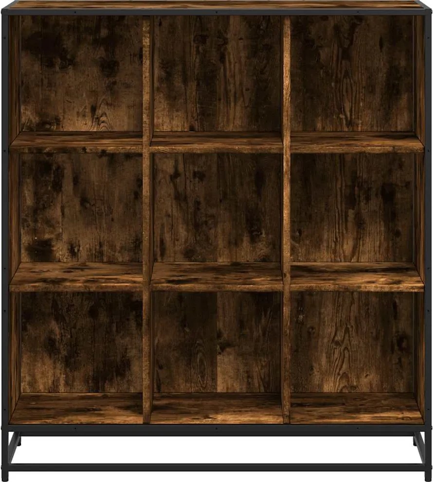 Knihovna kouřový dub 97,5x33x107,5 cm kompozitní dřevo a kov 3300862