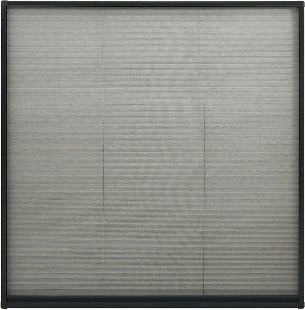 Plisovaná okenní síť proti hmyzu hliník antracitová 120x120 cm 148666