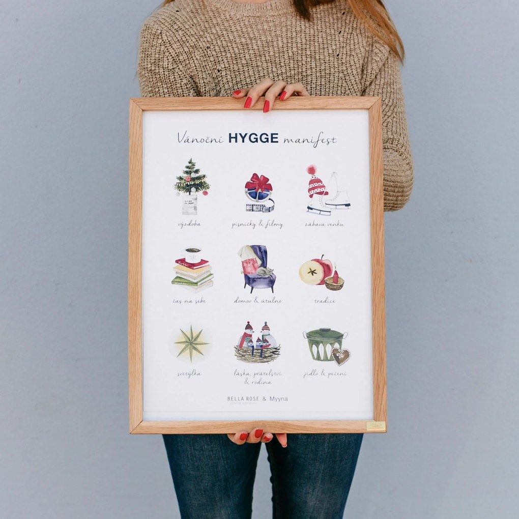 Bella Rose Plakát Vánoční Hygge Manifest (limitovaná edice - CZ), multi barva, papír