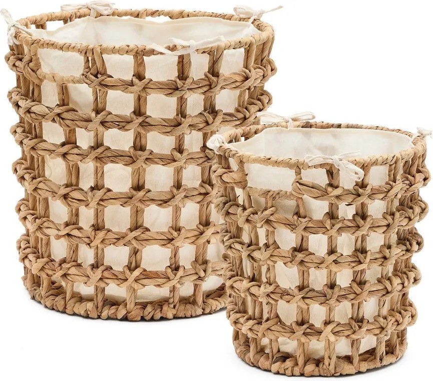 Košíky v sadě 2 ks z vodního hyacintu ø 38x38 cm Dilam – Kave Home