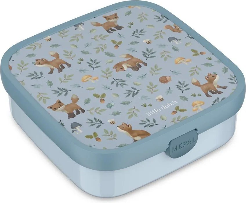 Světle modrý plastový dětský svačinový box Forest Friends – Mepal