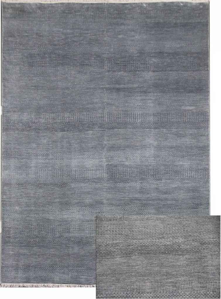 Ručne viazaný kusový koberec Diamond DC-MCN Light grey / blue, 120x170, modrá, chodba / predsieň, Diamond Carpets India