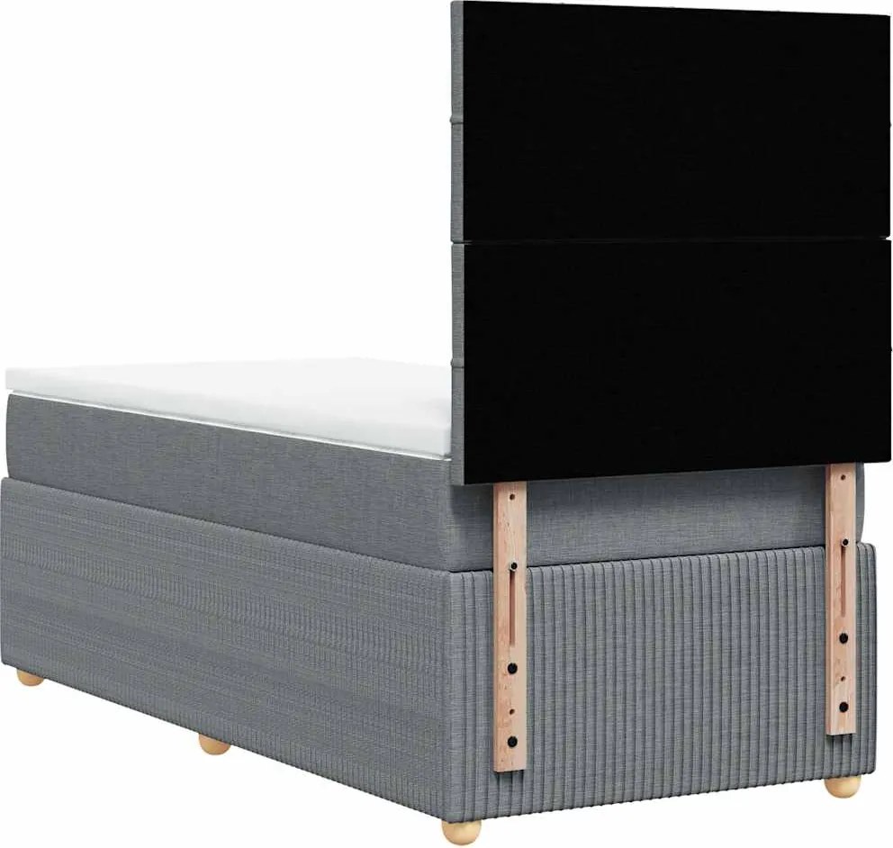 Box spring postel s matrací světle šedá 80 x 200 cm textil 3291883