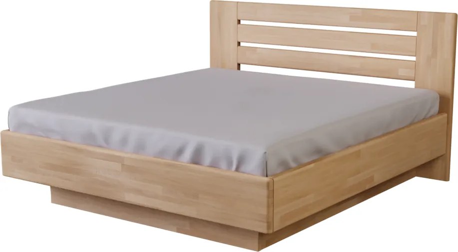 Masivní postel MERKUR - Solwo Design Dřevo a odstín oleje: BUK Cink - Olejování přírodní, Rozměr spací plochy: 140x200