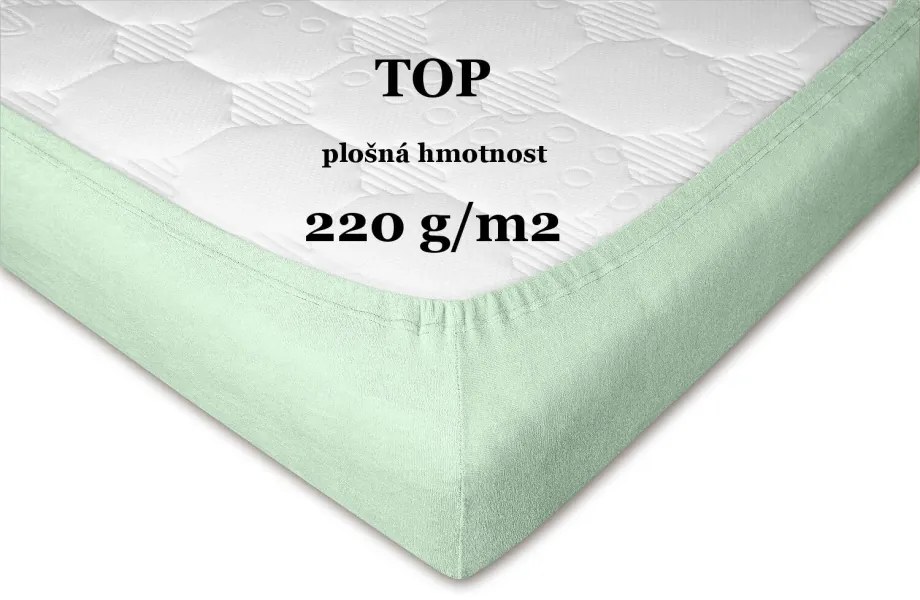 DADKA Froté prostěradlo mentolové Rozměr 80x220x20