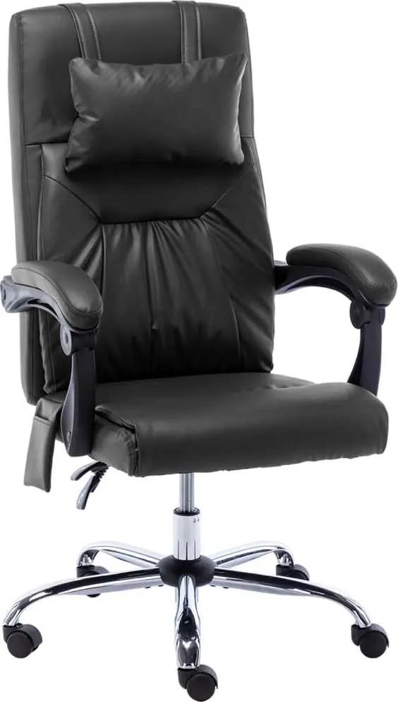 vidaXL Masážní kancelářská židle umělá kůže [20294] Barva: Černá