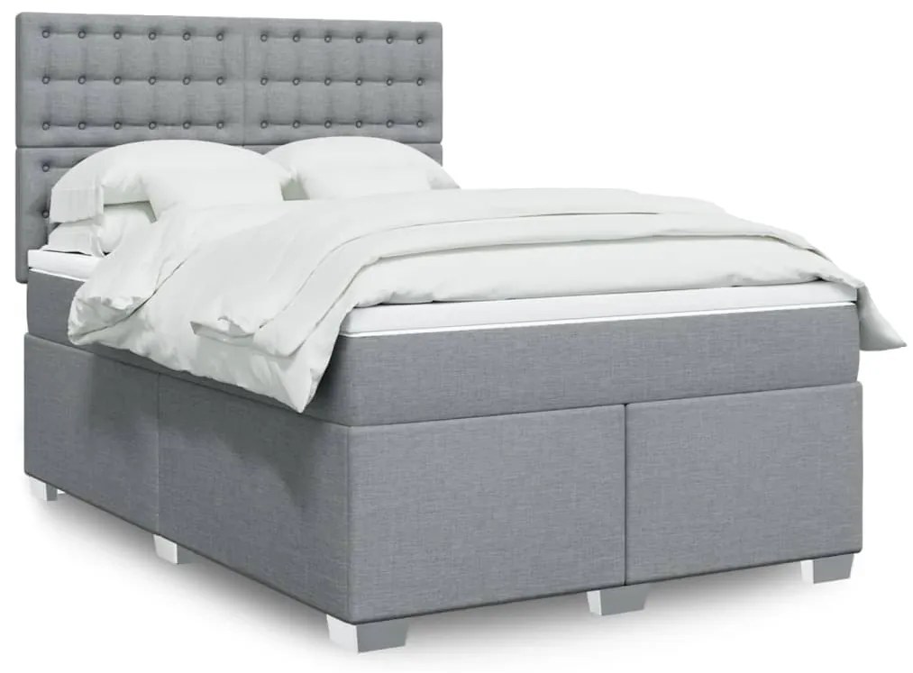 Box spring postel s matrací světle šedá 160 x 200 cm textil 3292853