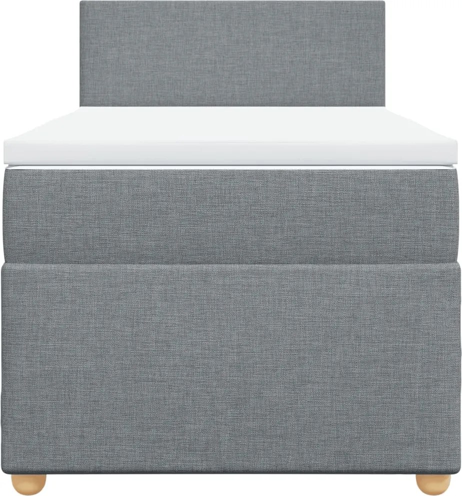 Box spring postel s matrací světle šedý 100 x 200 cm textil 3286584
