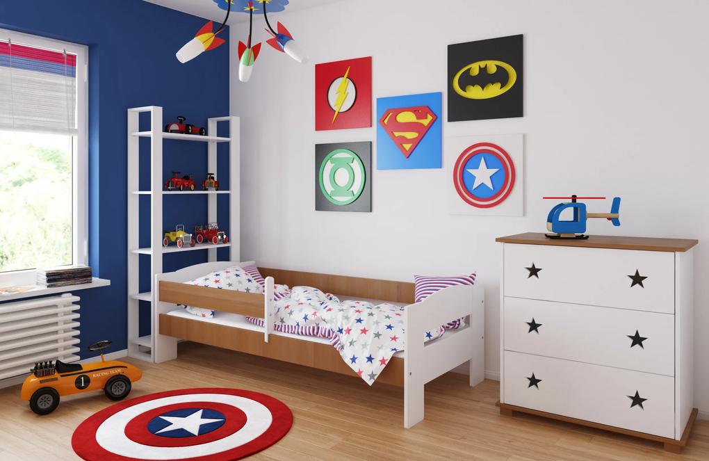 BabyBeds Dětská postel ADAS Velikost postele: 180x80 cm, Barevné provedení: Olše, Úložný prostor: Ano, s úložným prostorem Bílá