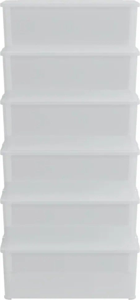 vidaXL Plastové úložné boxy 6 ks 10 l stohovatelné [3189187]