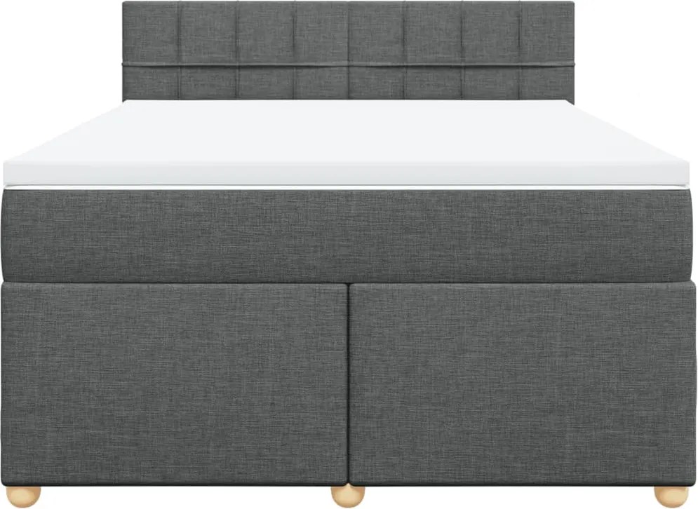 Box spring postel s matrací tmavě šedá 160x200 cm textil 3286732