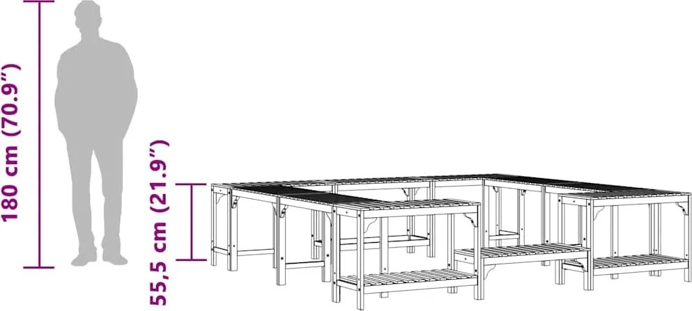 vidaXL Obložení vířivky Hnědá 230 x 230 cm Masivní akátové dřevo [3334764]