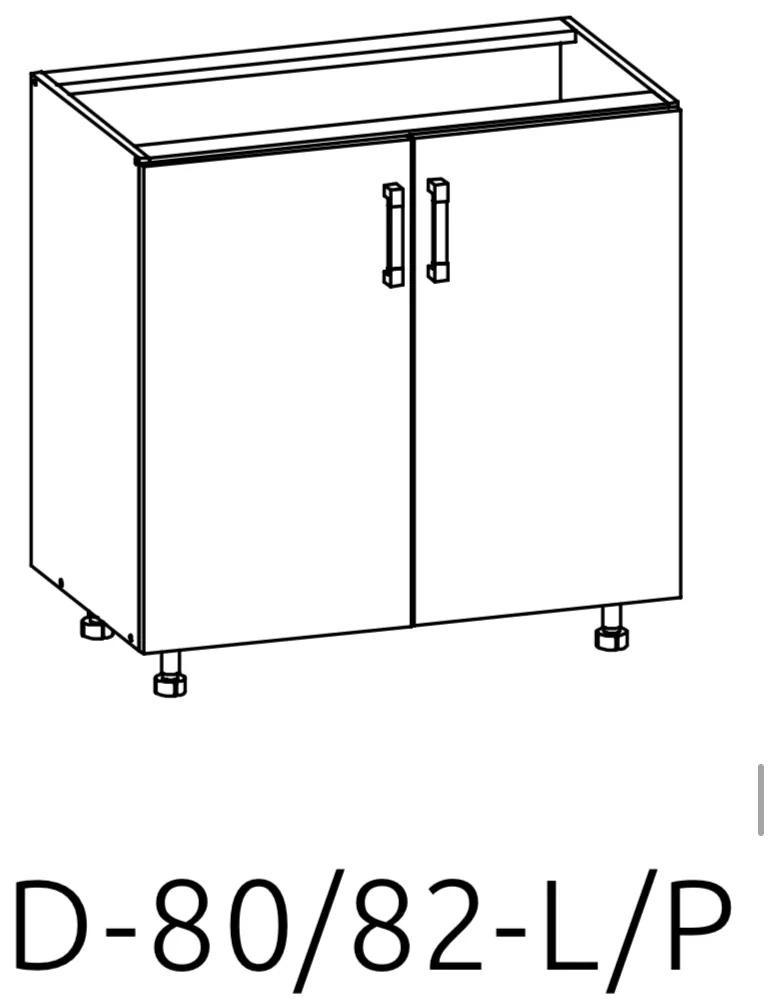 Spodní skřínka kuchyně Sole D-80/82 Barva korpusu skříněk: Bílá alpská, Barva dvířek: Magnolia Lesk