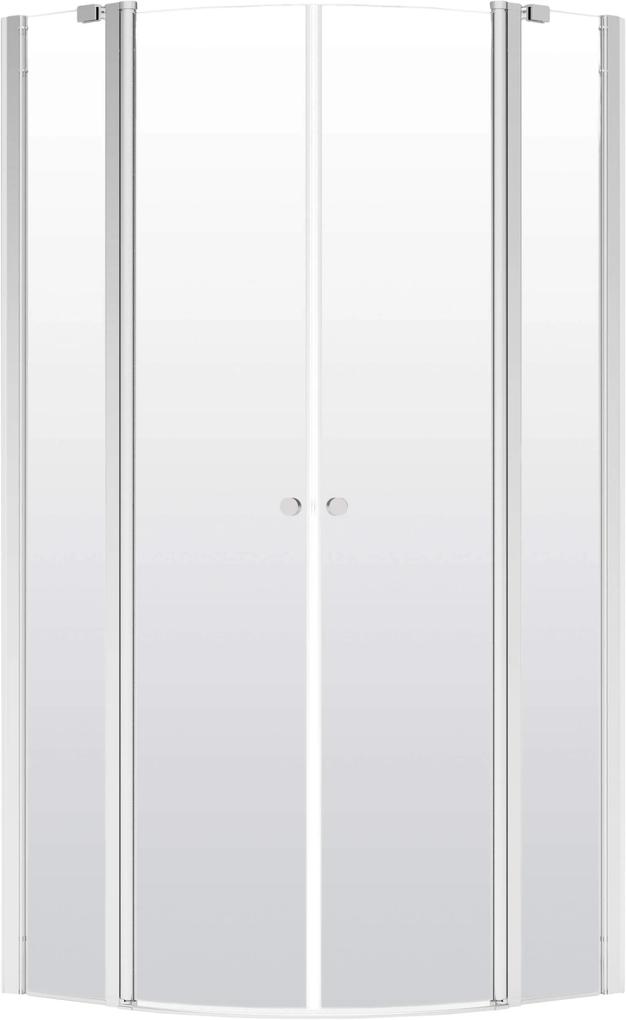Deante Alpinia, čtvrtkruhový sprchový kout s výklopnými dveřmi 90x90 cm, výška 195cm, 6mm čiré sklo s ActiveCover, chromový profil, KGA_051P