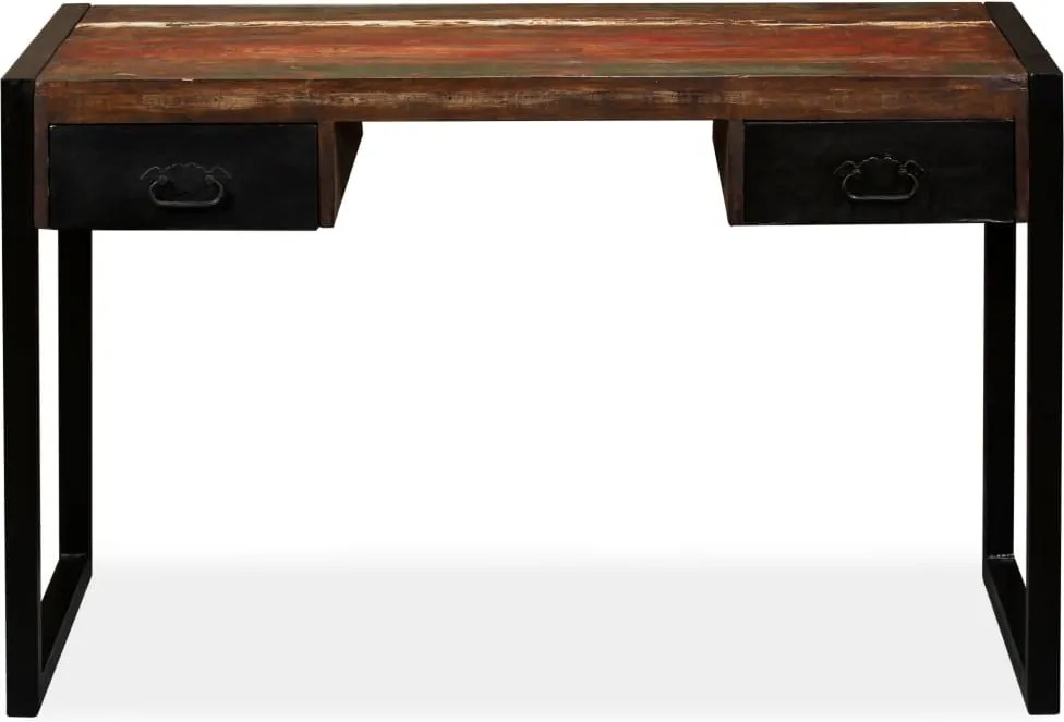 Psací stůl s 2 zásuvkami masivní recyklované dřevo 120x50x76 cm 244905