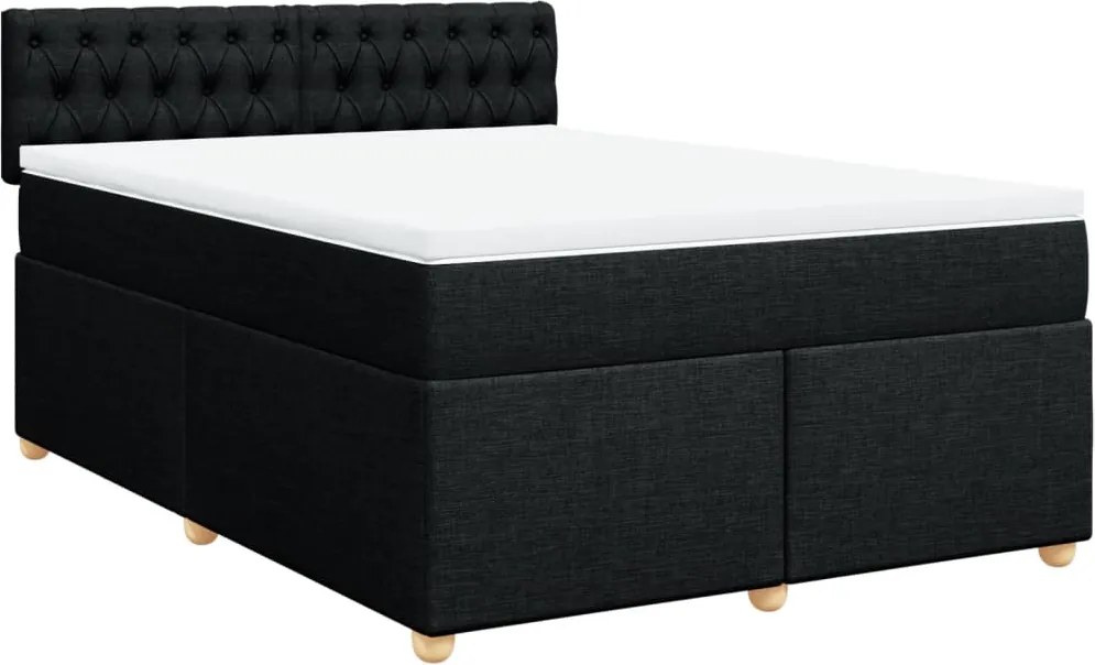Box spring postel s matrací černá 140 x 190 cm textil 3288984