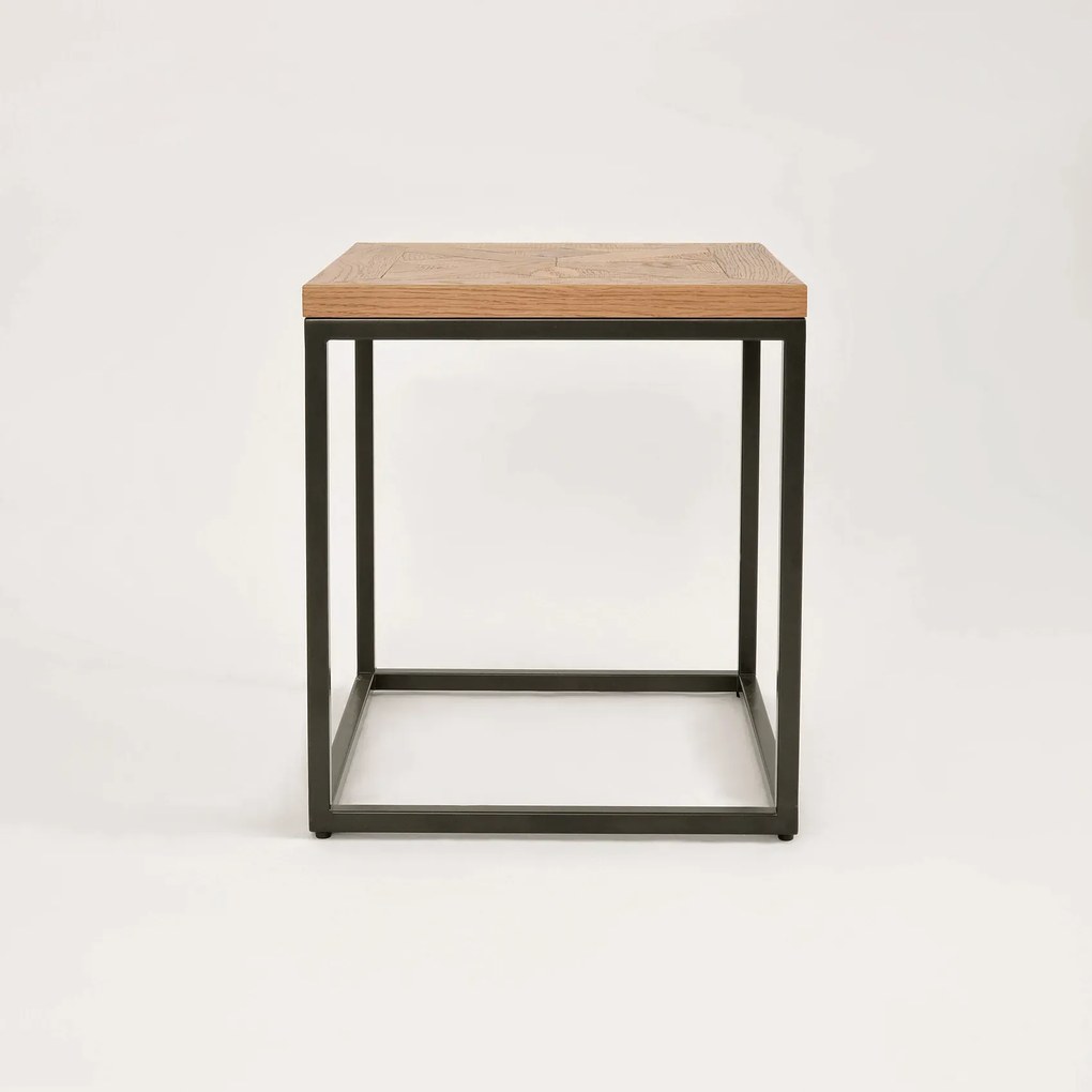 Odkládací stolek Indus 45 cm z masivu dub přírodní/grafit
