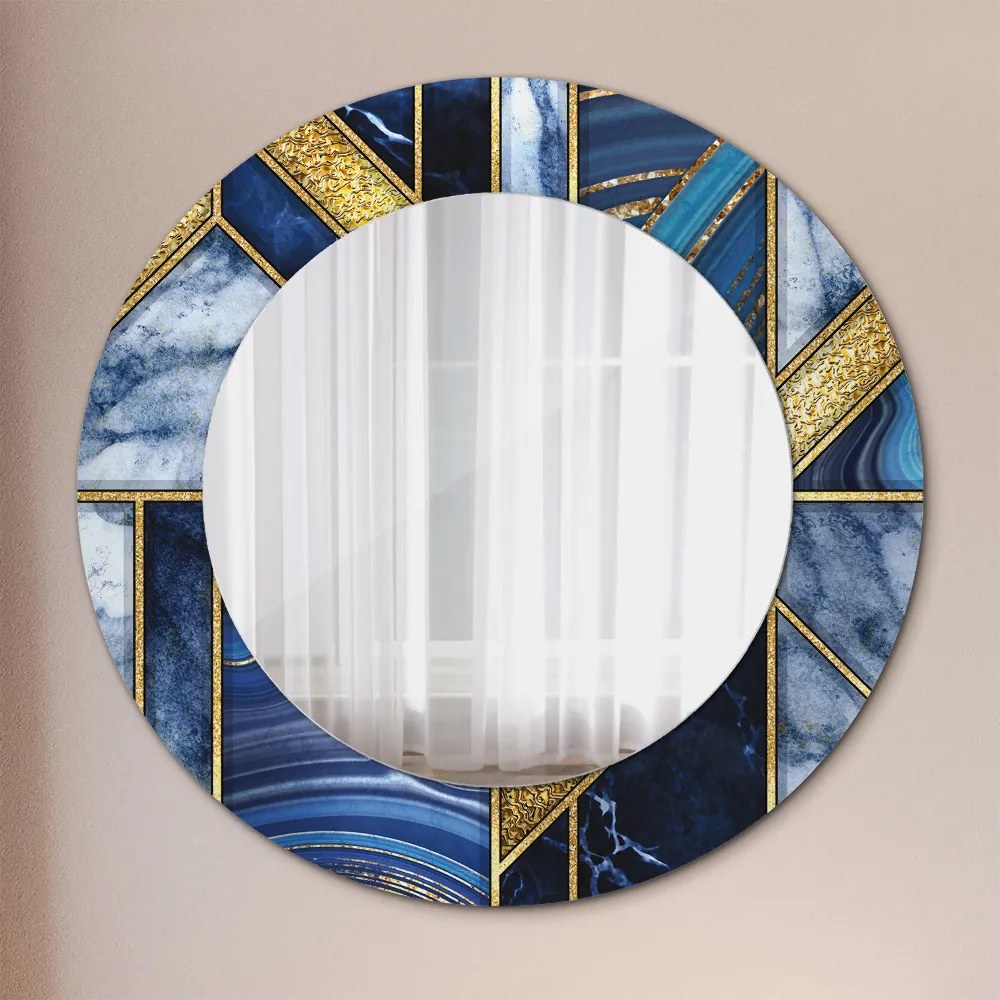 Kulaté dekorativní zrcadlo Moderní mramor fi 50 cm