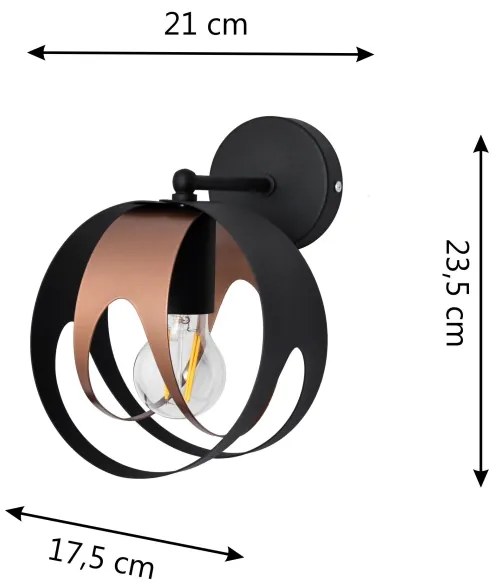 Nástěnné svítidlo MOONLIGHT 1xE27/15W/230V černá/měděná