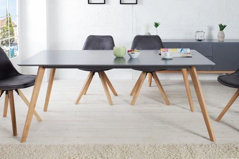 Deflee jídelní stůl SCANDINAVIA MEDIUM GRAPHITE JS36305 MDF lakované, bukové dřevo  160 cm x 75 cm x 90  cm