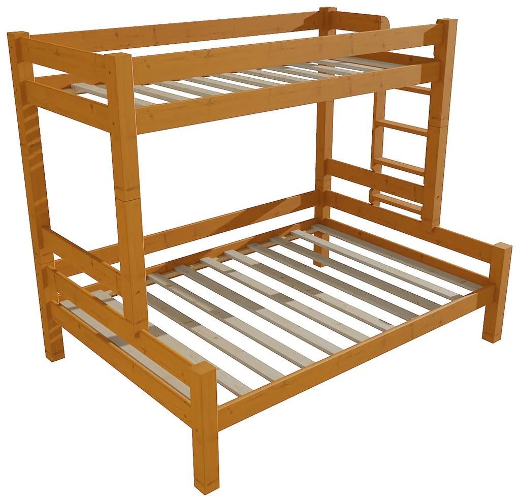 Vomaks Patrová postel s rozšířeným spodním lůžkem 8X8 06B Rozměr: 80/120 x 200 cm, Barva: barva růžová, Varianta: vpravo