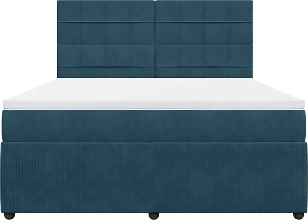 Box spring postel s matrací tmavě modrá 180x200 cm samet 3292410