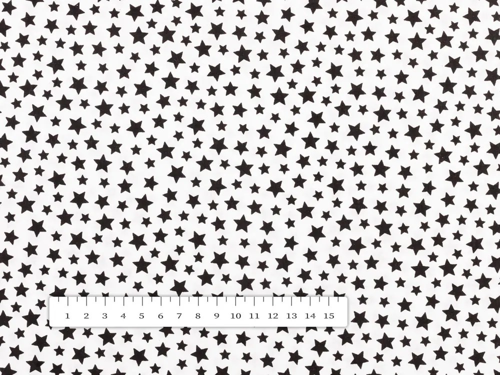 Biante Bavlněný čtvercový ubrus Sandra SA-310 Černé hvězdičky na bílém 100x100 cm