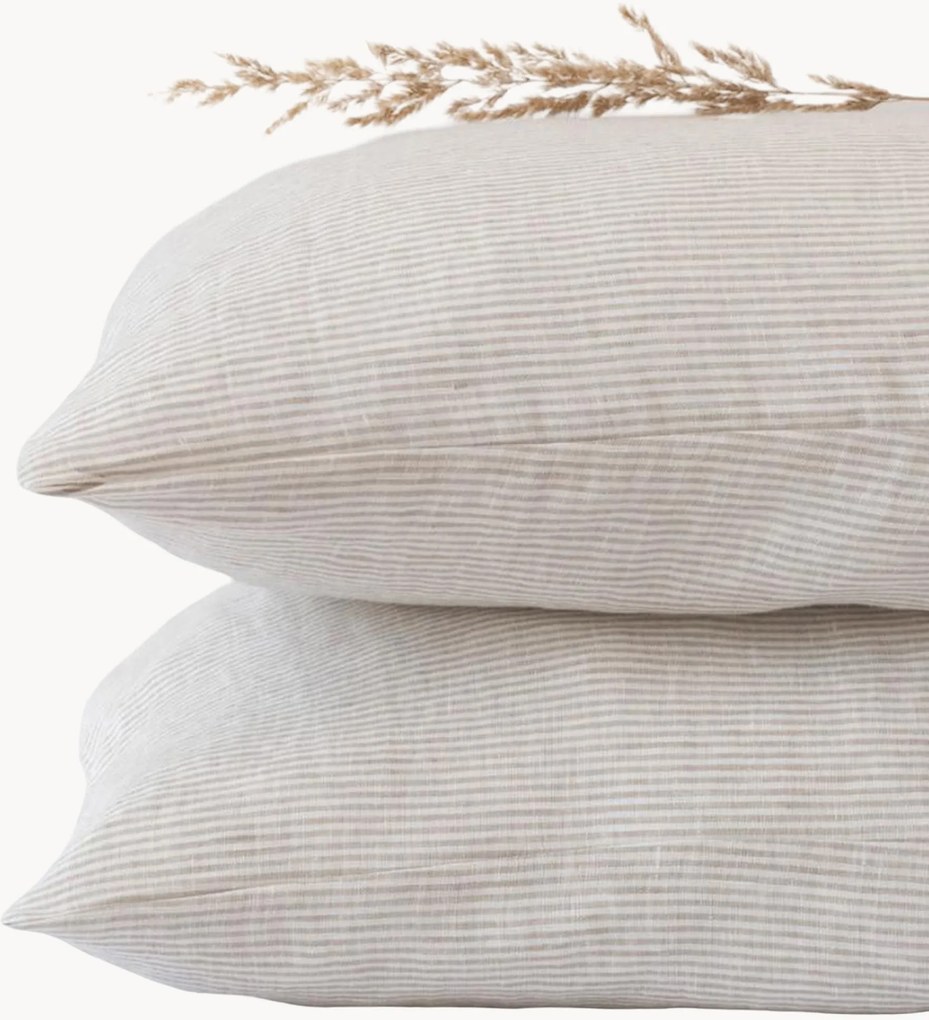 Lněný povlak na polštář Natural Stripes