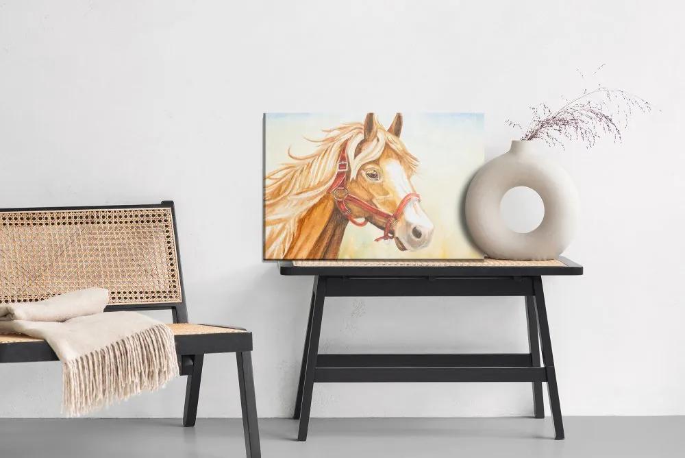 Obraz Kůň Malovaný Akvarelem Nedostatek Nedostatek Plátno Canvas 40x30